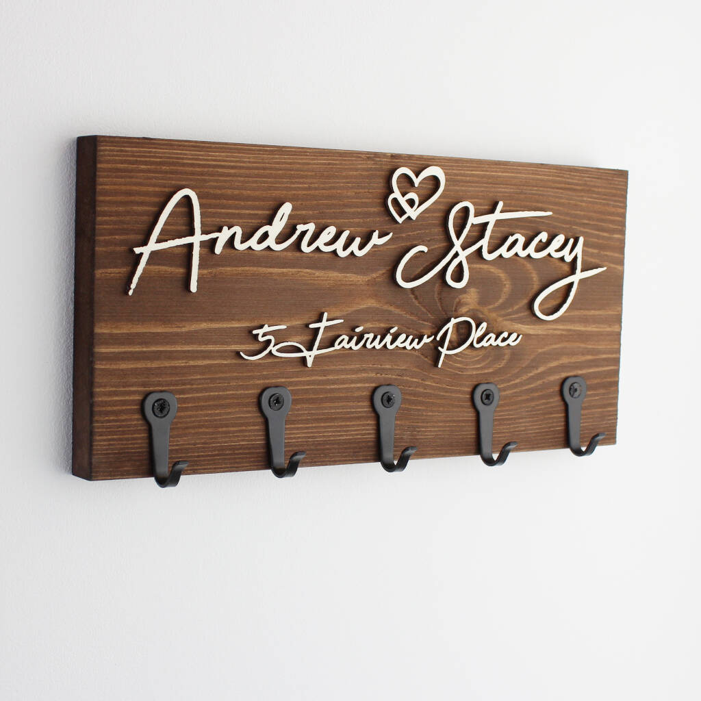 Personalised Key Holder With Five Hooks By Mac and lilly ...