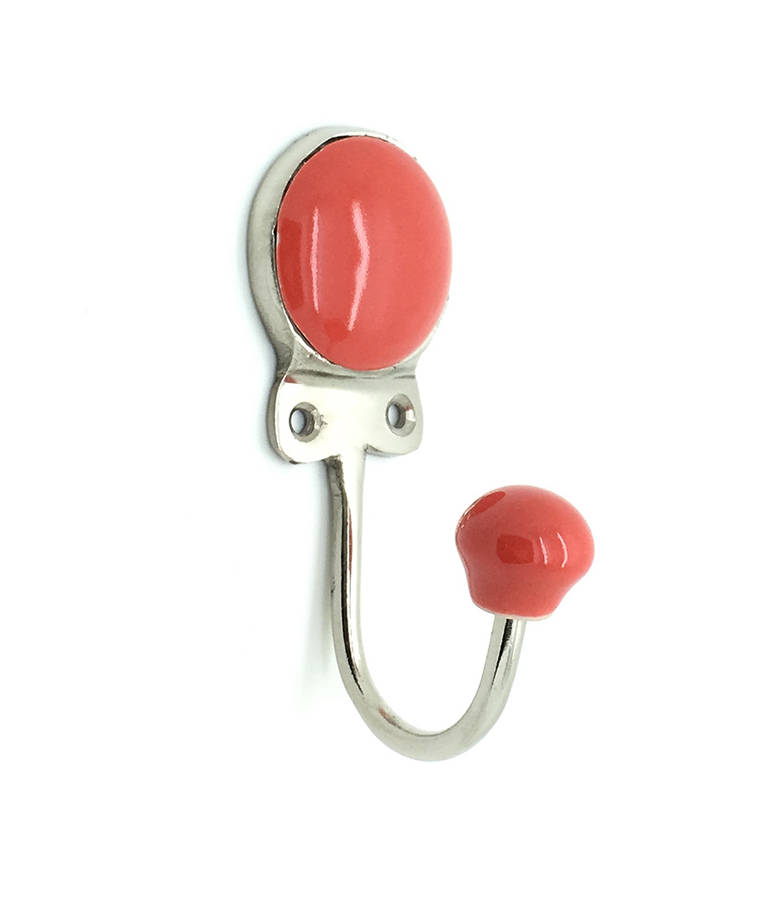 coloured ceramic plain coat rack hook by g decor | notonthehighstreet.com
