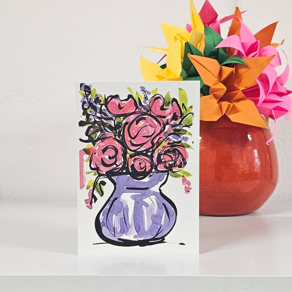 Bunch Of Flowers Greeting Card By Ella Johnston Art & Illustration ...