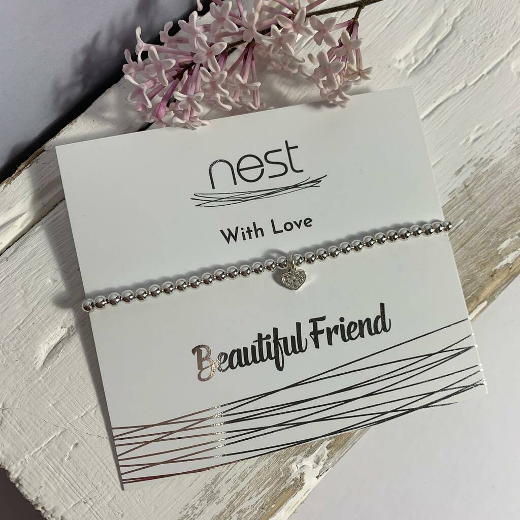 'Beautiful Friend' Beaded Charm Bracelet By Nest | notonthehighstreet.com