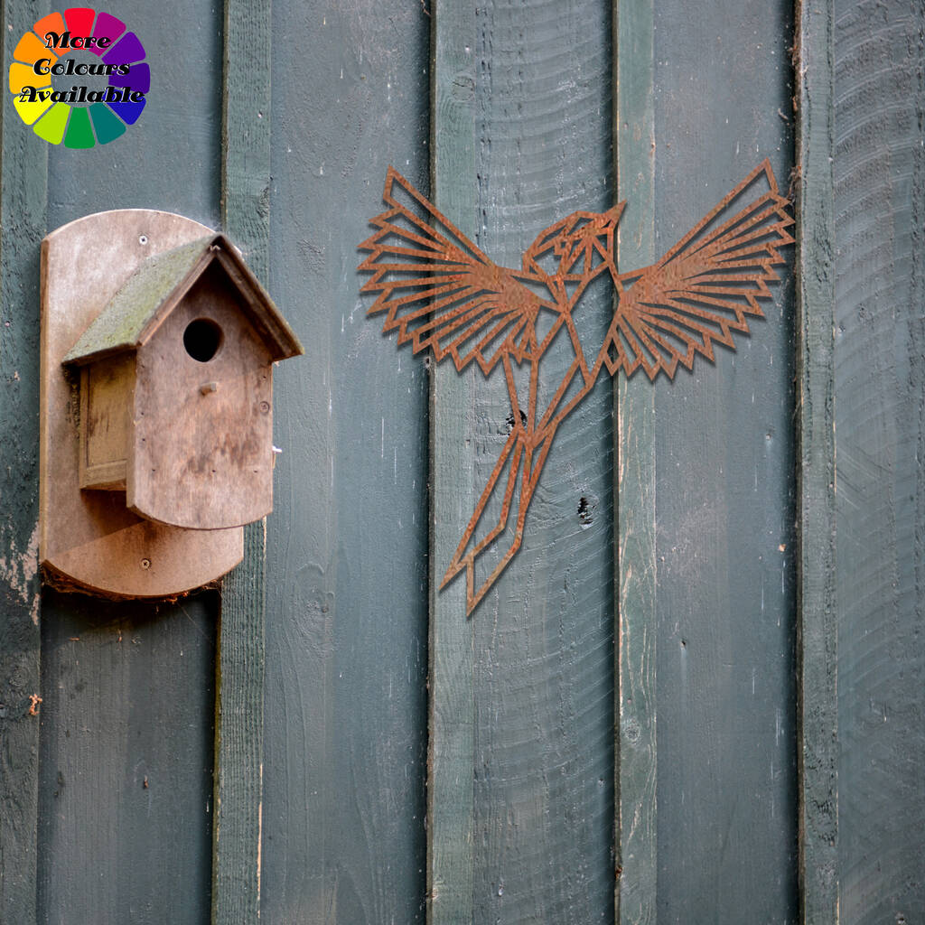 Rusted Metal Sparrow Rusted Geometric Bird Garden Art By Duke Craft ...