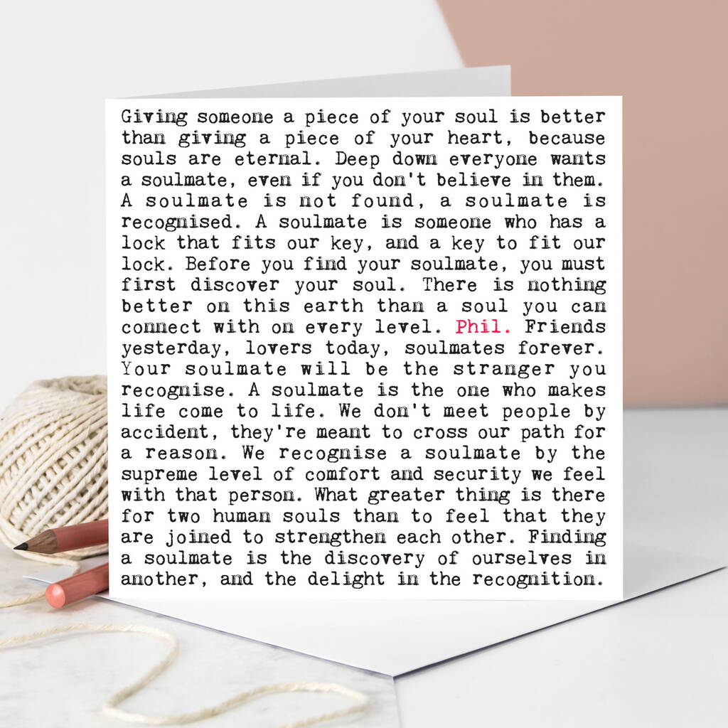 Soulmate Card By Coulson Macleod | notonthehighstreet.com