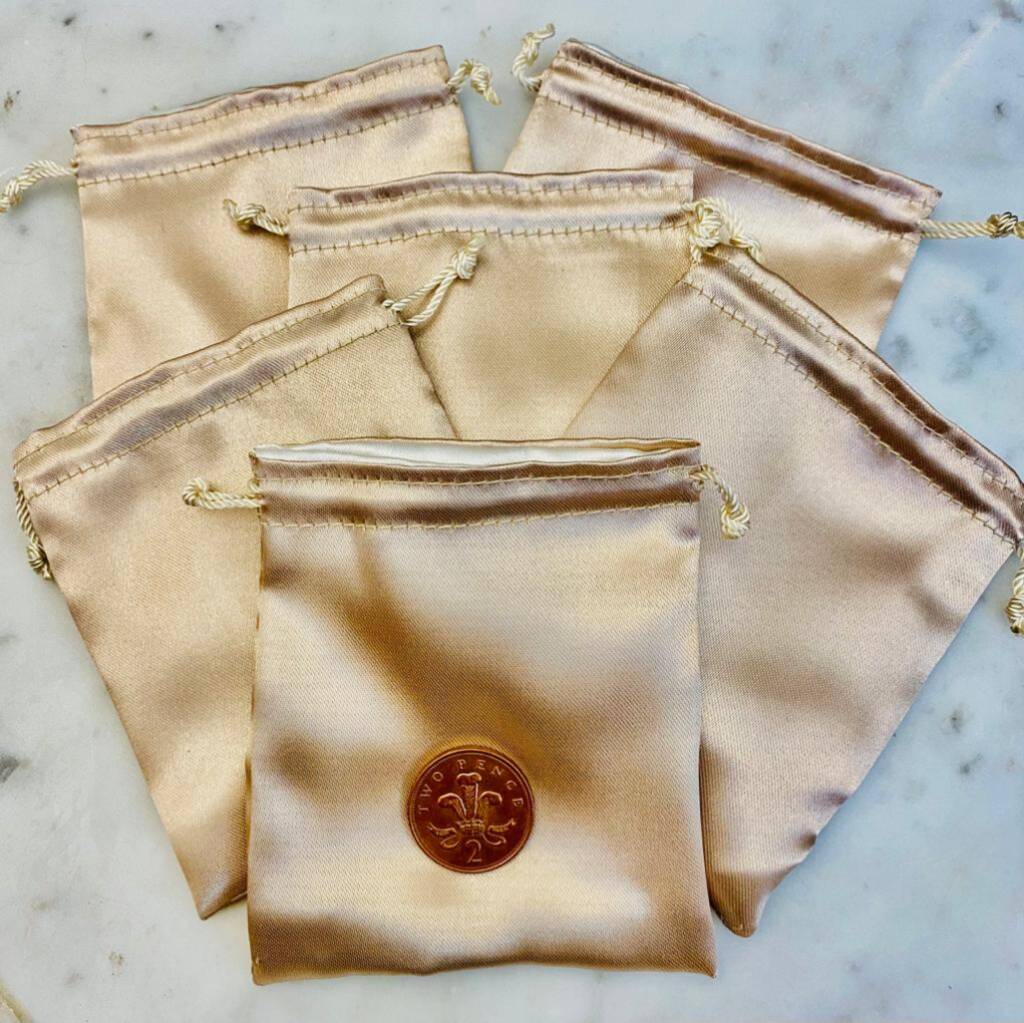 Six Large Handmade Champagne Coloured Pouches By Tales From The Earth ...