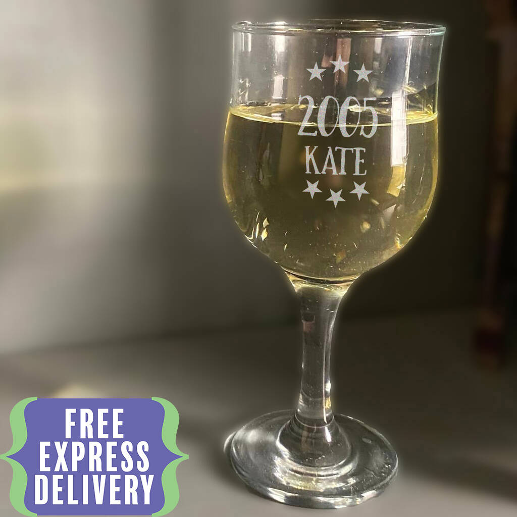 Personalised 18th Birthday Engraved Wine Glass Gift By aFewHomeTruths ...