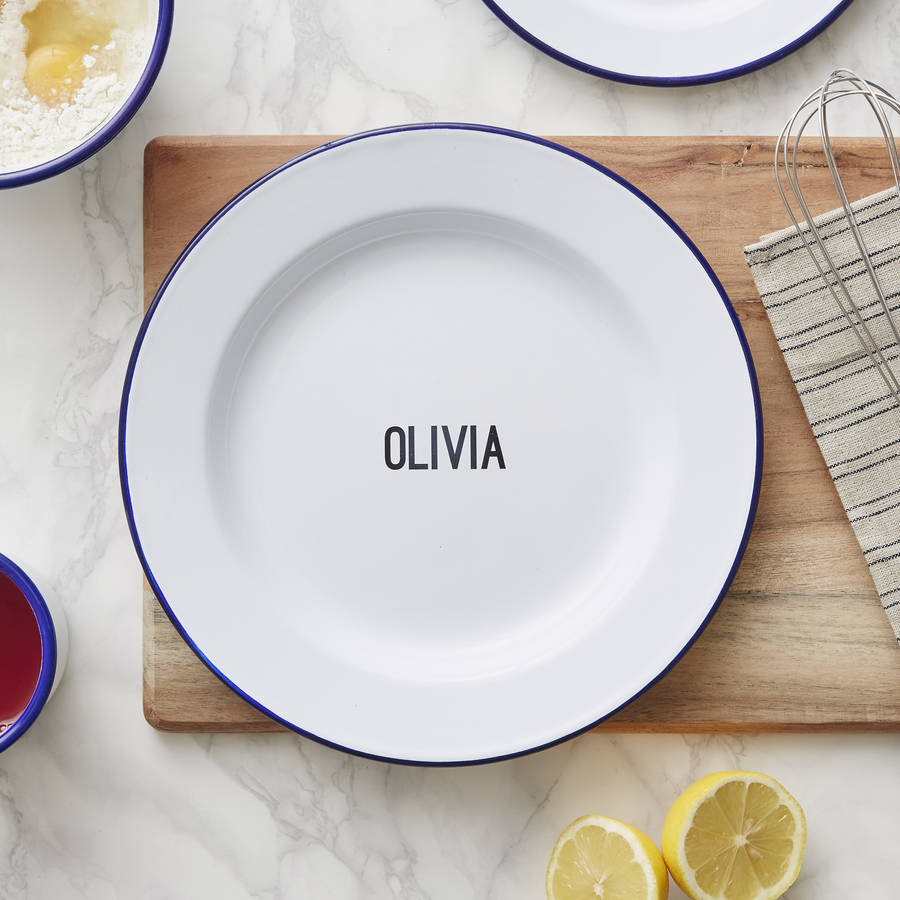 Personalised Enamel Plate By Sophia Victoria Joy | notonthehighstreet.com