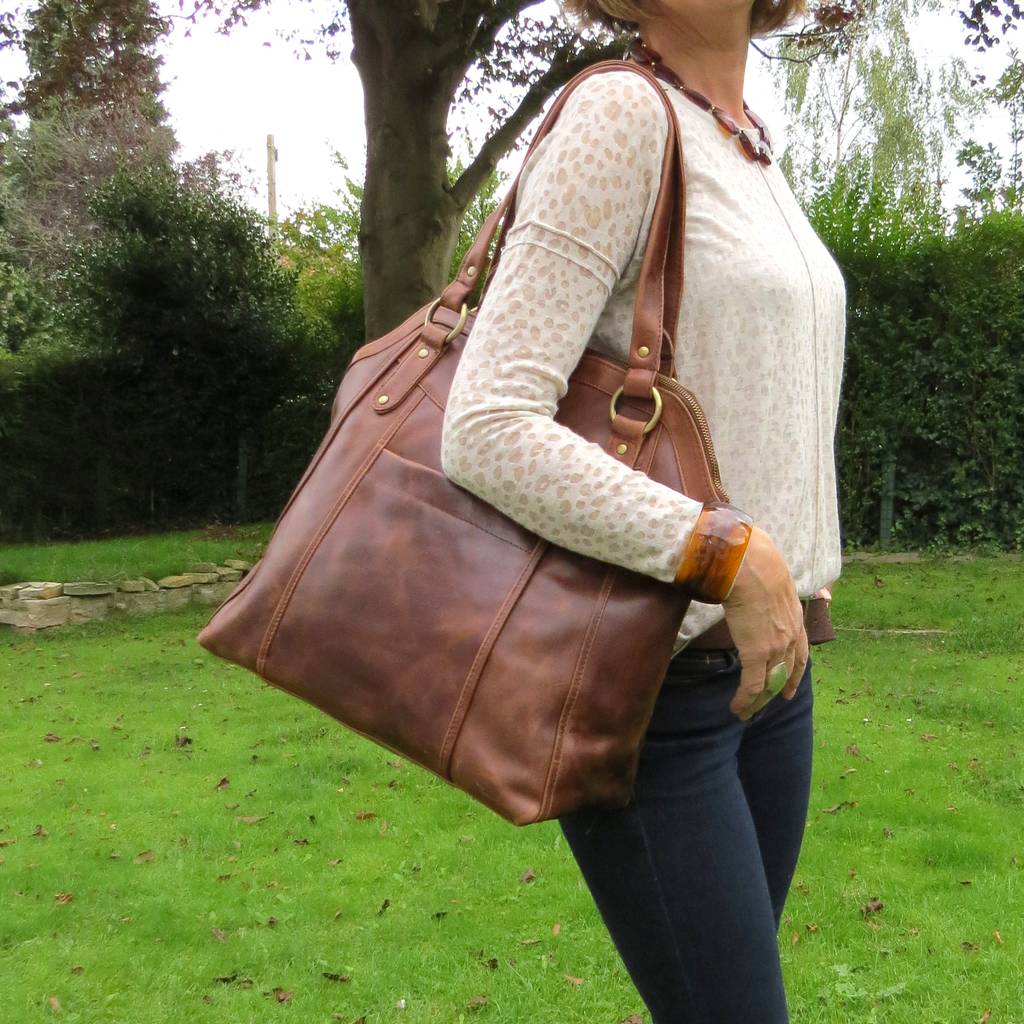 chelsea leather shopper tote by the leather store | notonthehighstreet.com