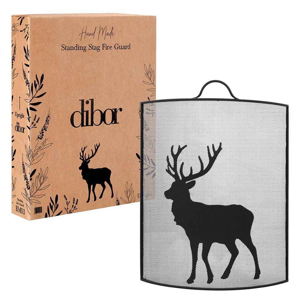 Woodland Stag Black Iron Fire Guard By Dibor | notonthehighstreet.com