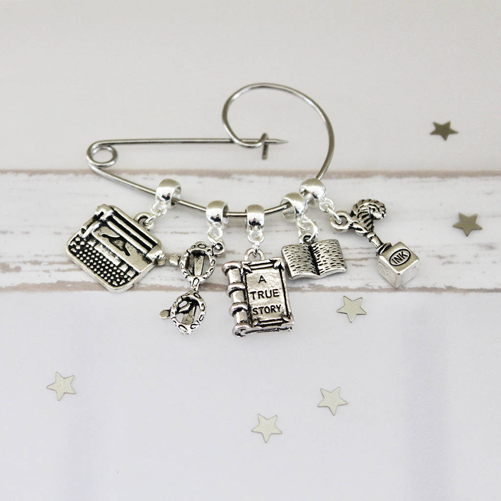 Personalised Literacy Book Lover Swirl Brooch By Zamsoe ...