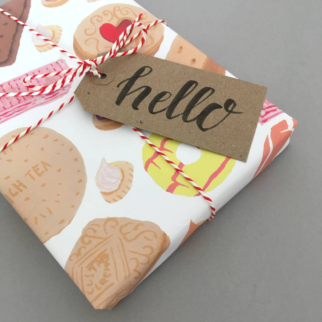 biscuit wrapping paper by rebecca mcconnachie | notonthehighstreet.com