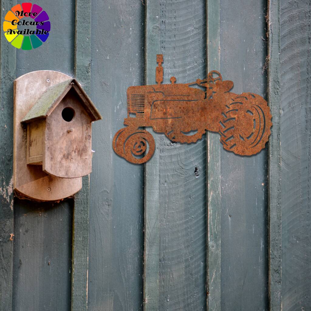 Rusted Metal Tractor Wall Decor Gift For Fathers Day By Duke Craft ...