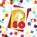Number 40 Dinosaur Card And Badge Set By Dinosaurs Doing Stuff ...