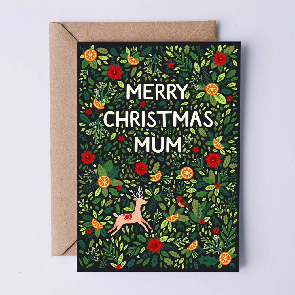 Christmas Card For Mum, Merry Christmas Mum Card By Pear Tree Press