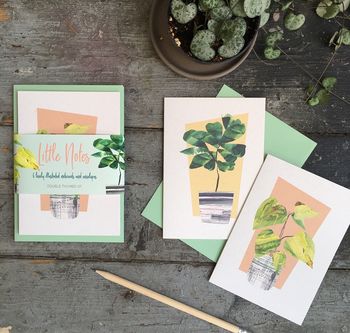 House Plant Notelet Gift Set By Double Thumbs Up! | notonthehighstreet.com