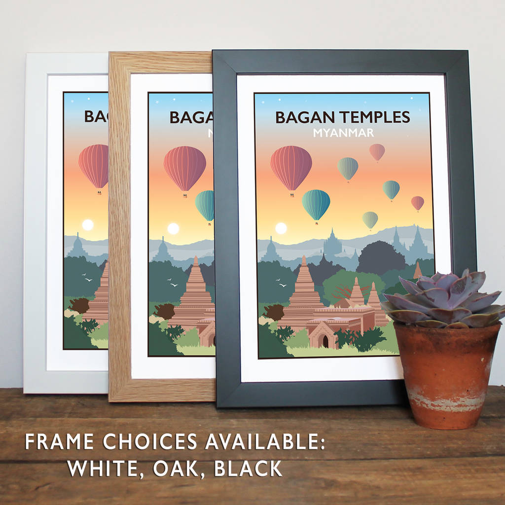 bagan temples, myanmar print by tabitha mary | notonthehighstreet.com