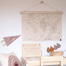 World Map Wall Hanging By Little M | notonthehighstreet.com