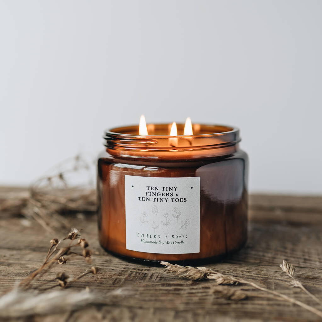 'Ten Tiny Fingers And Ten Tiny Toes' New Baby Candle By Embers & Roots ...