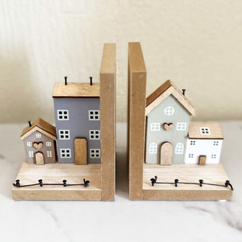 Amsterdam House Style Wooden Bookend Pair By The Happy Place ...