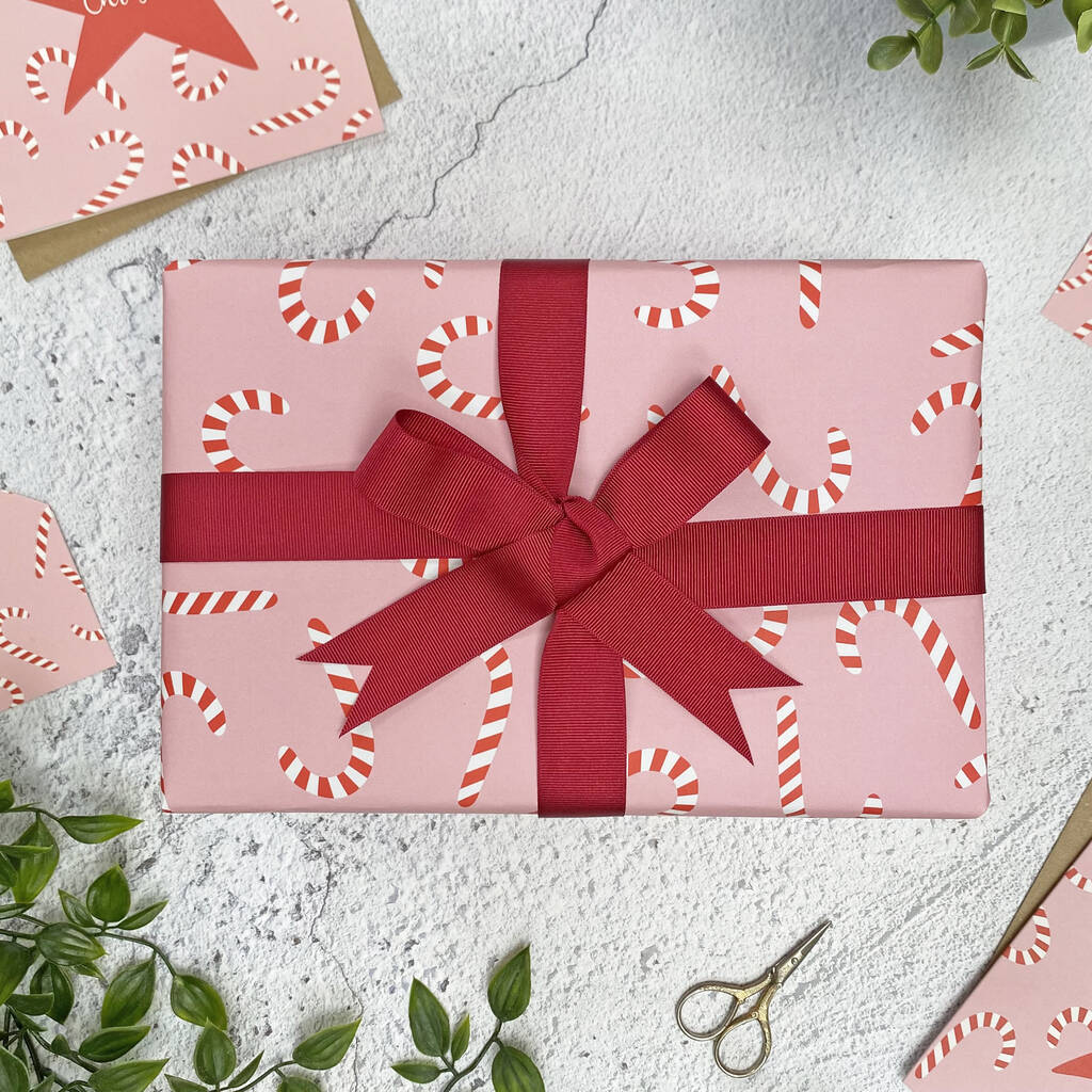 Christmas Wrapping Paper Candy Cane Design By Lizzie Chancellor ...