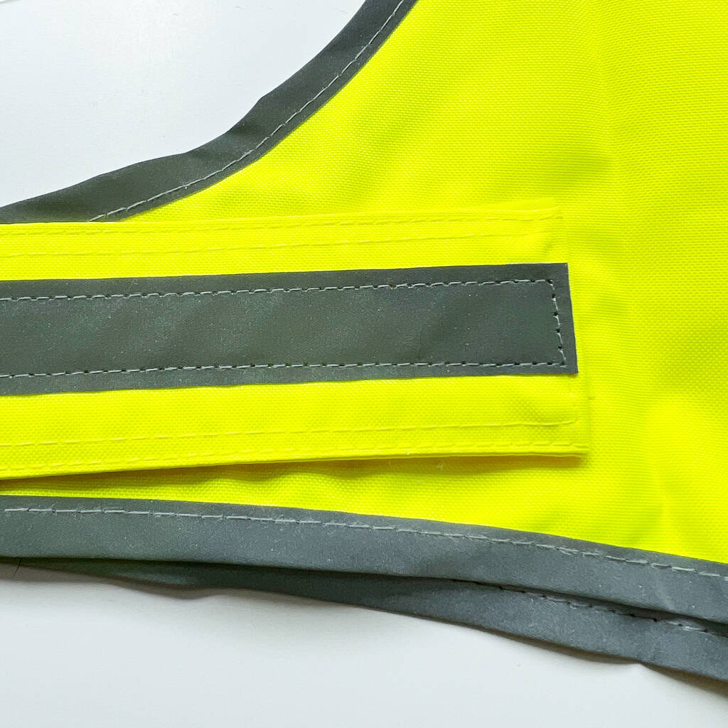 Personalised Reflective Dog Coat With Name And Paw Print, Custom Hi Vis ...