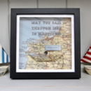 Personalised Coastal Map Paper Boat Picture Frame By The Little ...