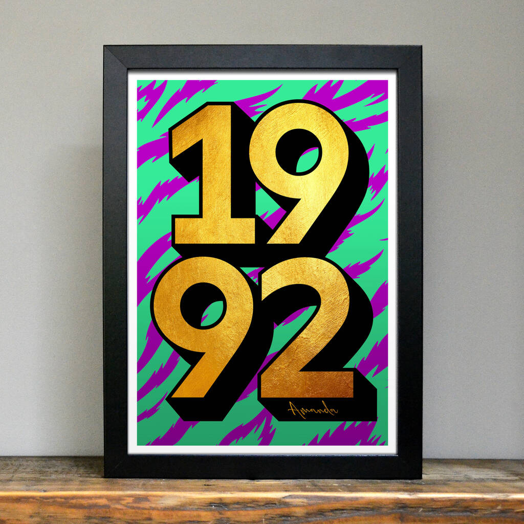 Personalised 30th Birthday 1992 Golden Year Print By Hands & Hearts ...