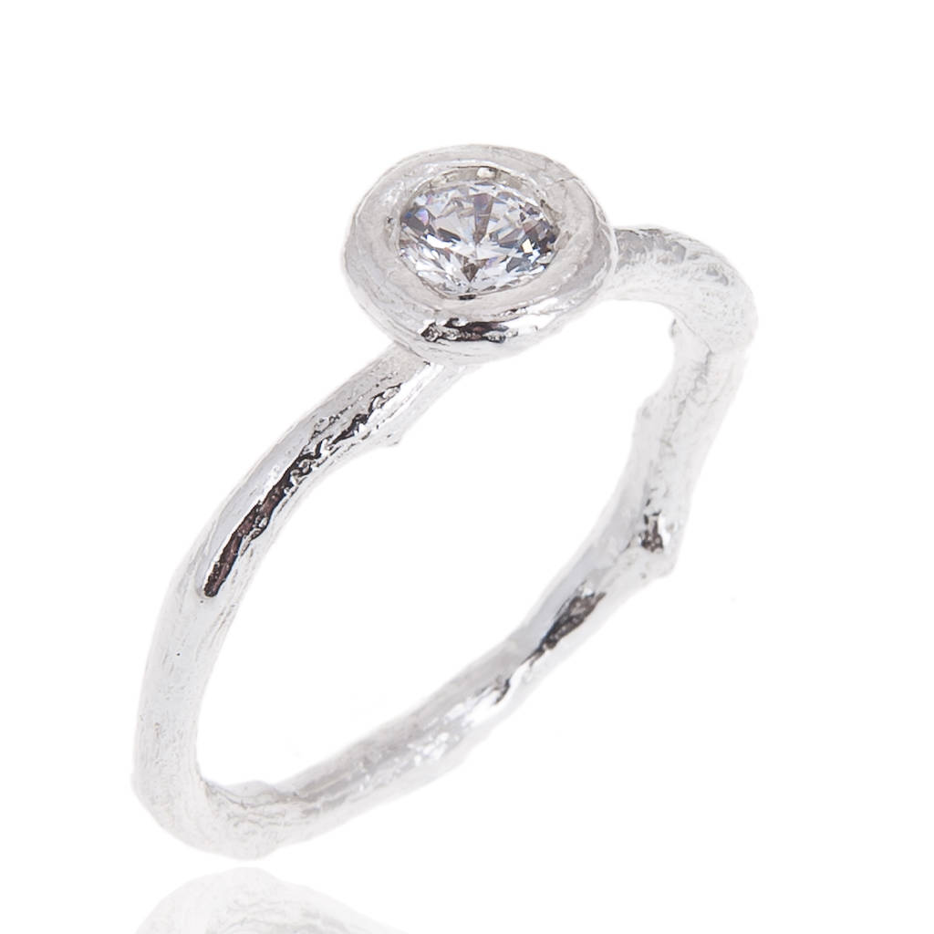 'Rose Root' Cast Silver Single Gemstone Ring By Anthony Blakeney ...