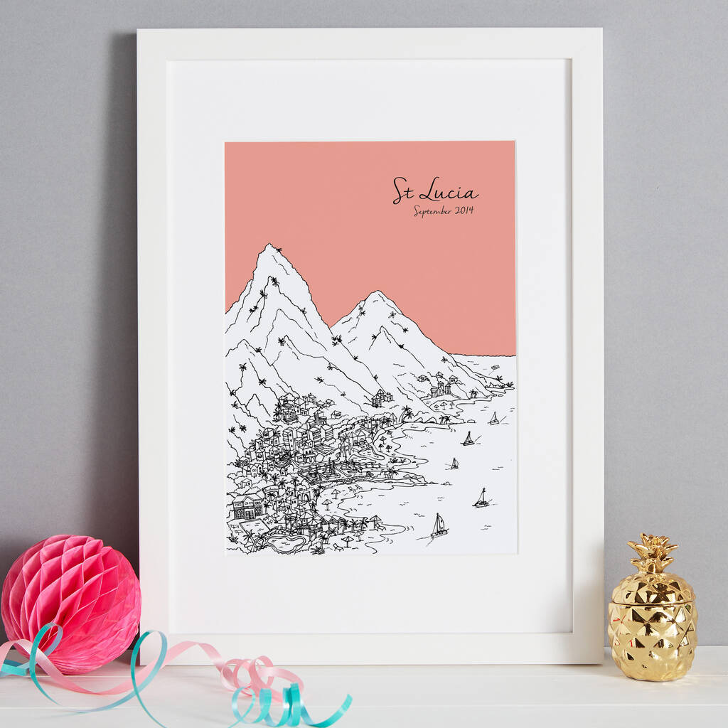 Personalised St Lucia Print By Tessa Galloway Illustration ...