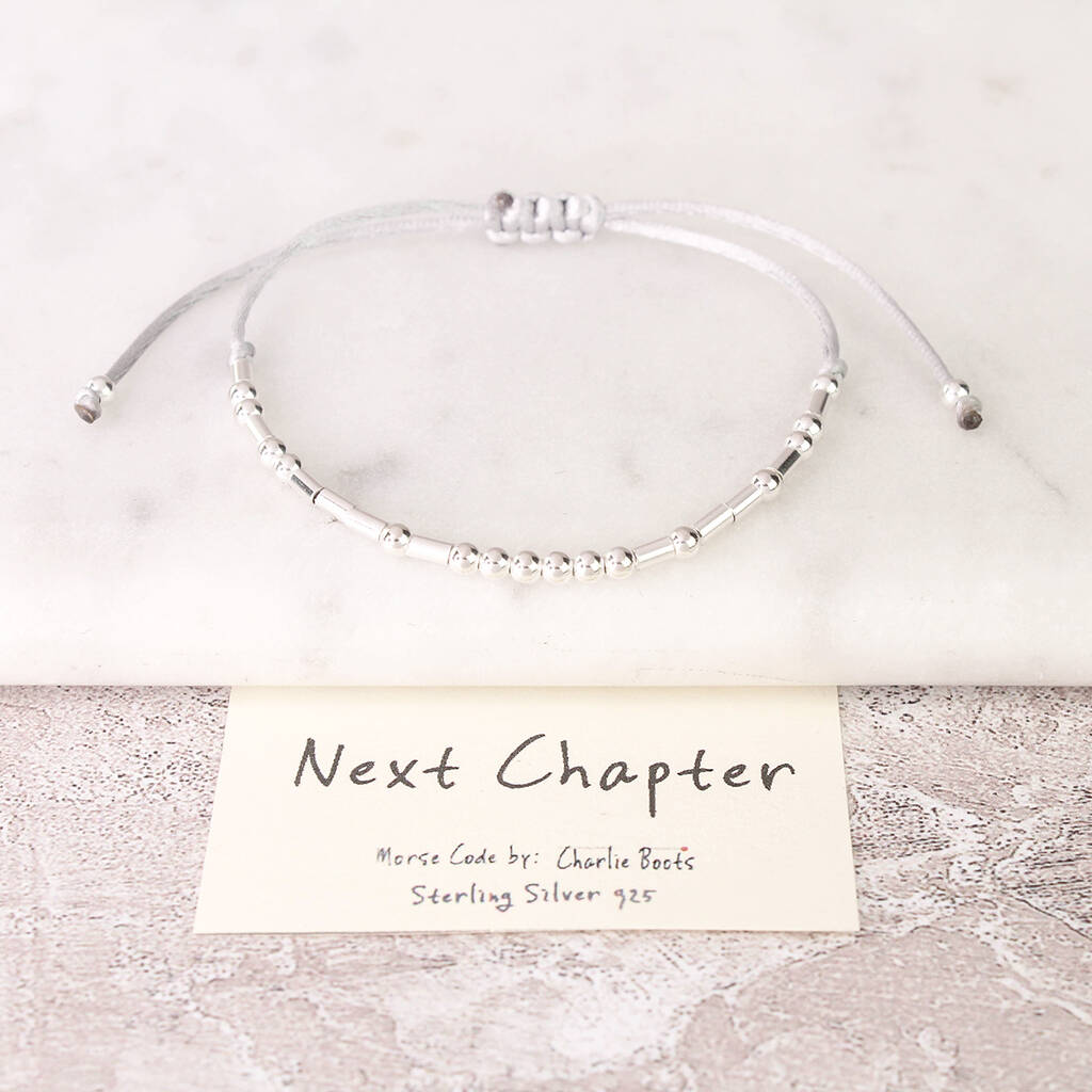 Sterling Silver 'Next Chapter' Morse Code Bracelet By Charlie Boots