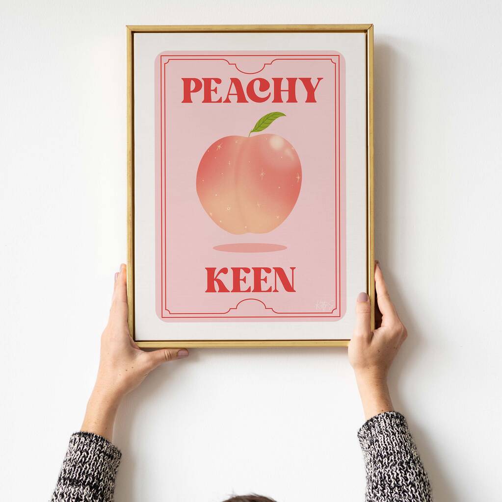 Peachy Keen, Peach Art Print By Kitty Strand