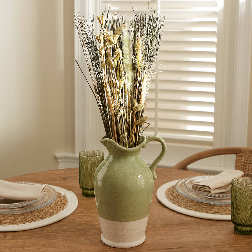 Green And White Dipped Ceramic Jug Vase By Dibor | notonthehighstreet.com