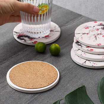 Set Of Six Absorbent Ceramic Drink Coasters By Momentum