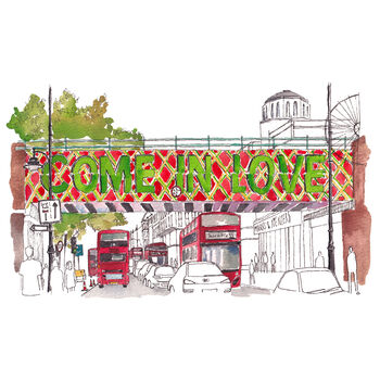London Brixton Print On Recycled Rag Paper By draw the line ...