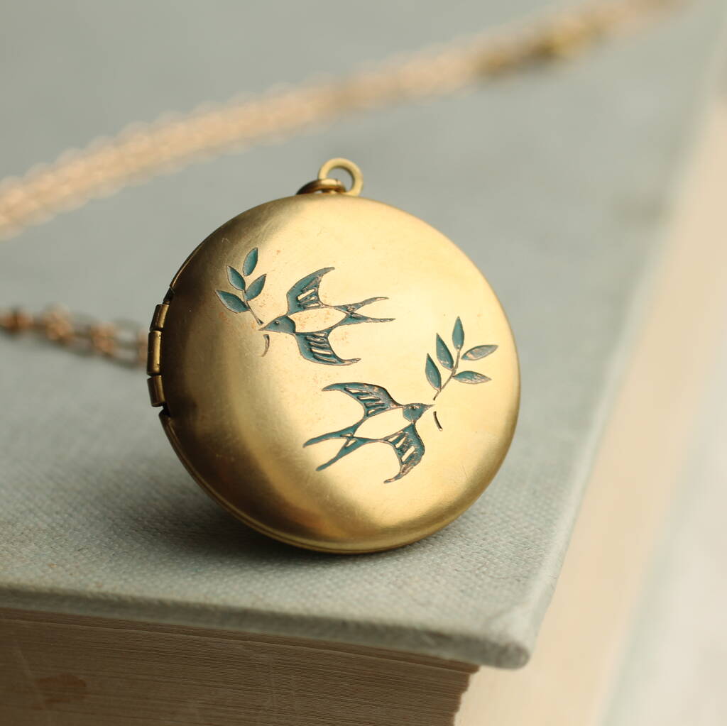 Personalised Swallow Bird Locket By Silk Purse, Sow's Ear ...