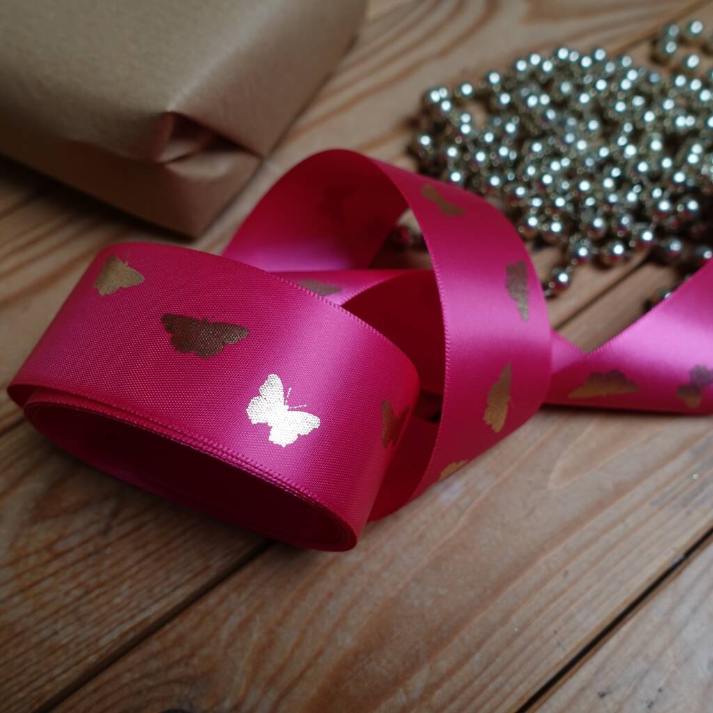 Designer Pink Butterfly Ribbon By Yellow Green Blue ...