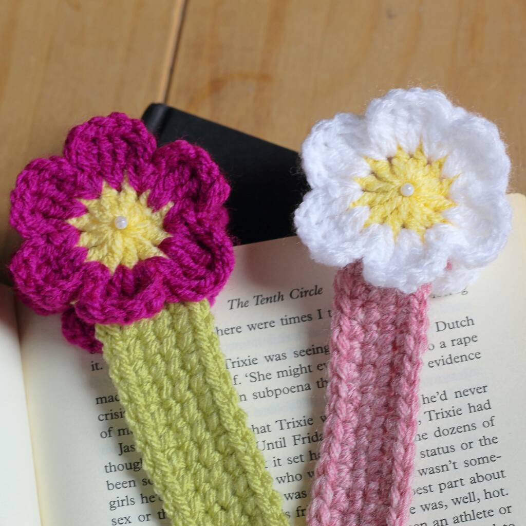 Crocheted Flower Bookmark Letterbox Gift By Lovingly Handmade Crochet ...