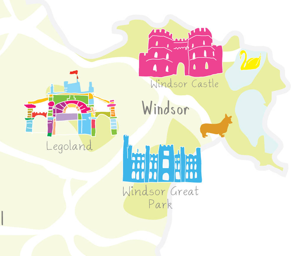 map of berkshire by holly francesca | notonthehighstreet.com