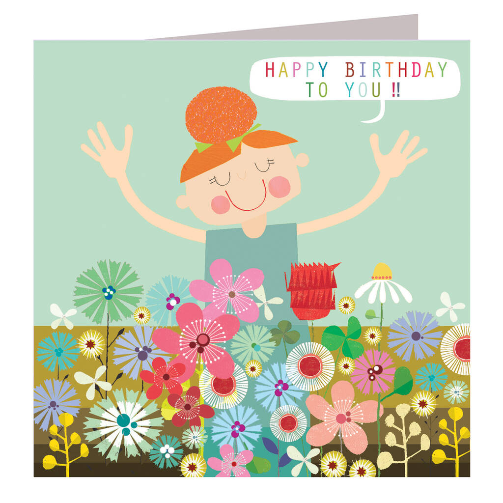 Garden Birthday Greetings Card By Kali Stileman Publishing