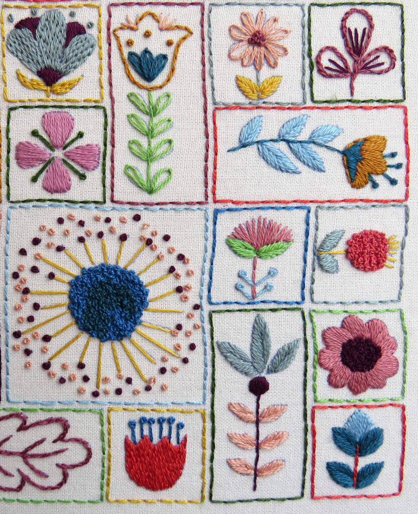 Flowery Folk Hand Embroidery Pattern Digital Product By Stitchdoodles