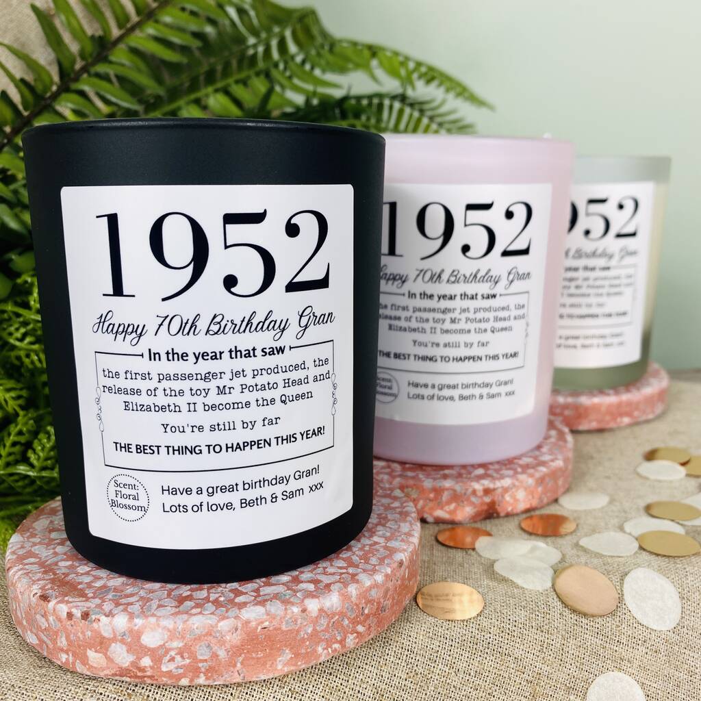 Personalised 70th Birthday Milestone Candle By The Fire Shack ...