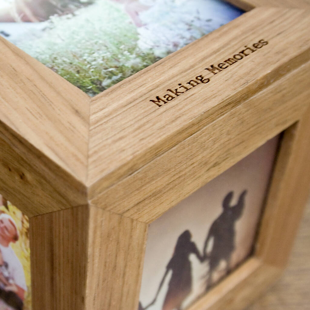 Personalised Oak Family Photo Cube Keepsake Box By JUNGLEY | notonthehighstreet.com