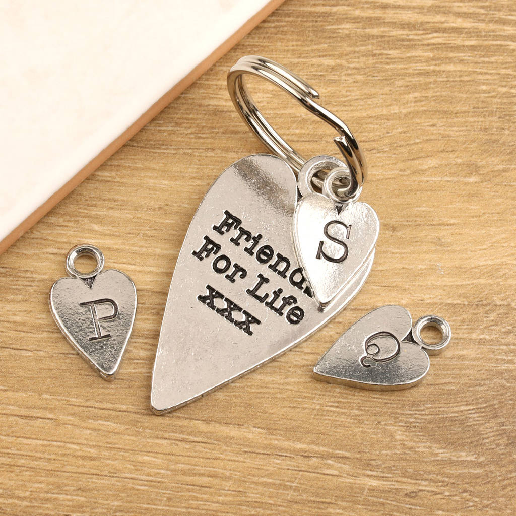 friendship gift,friends for life long heart keyring by multiply design ...