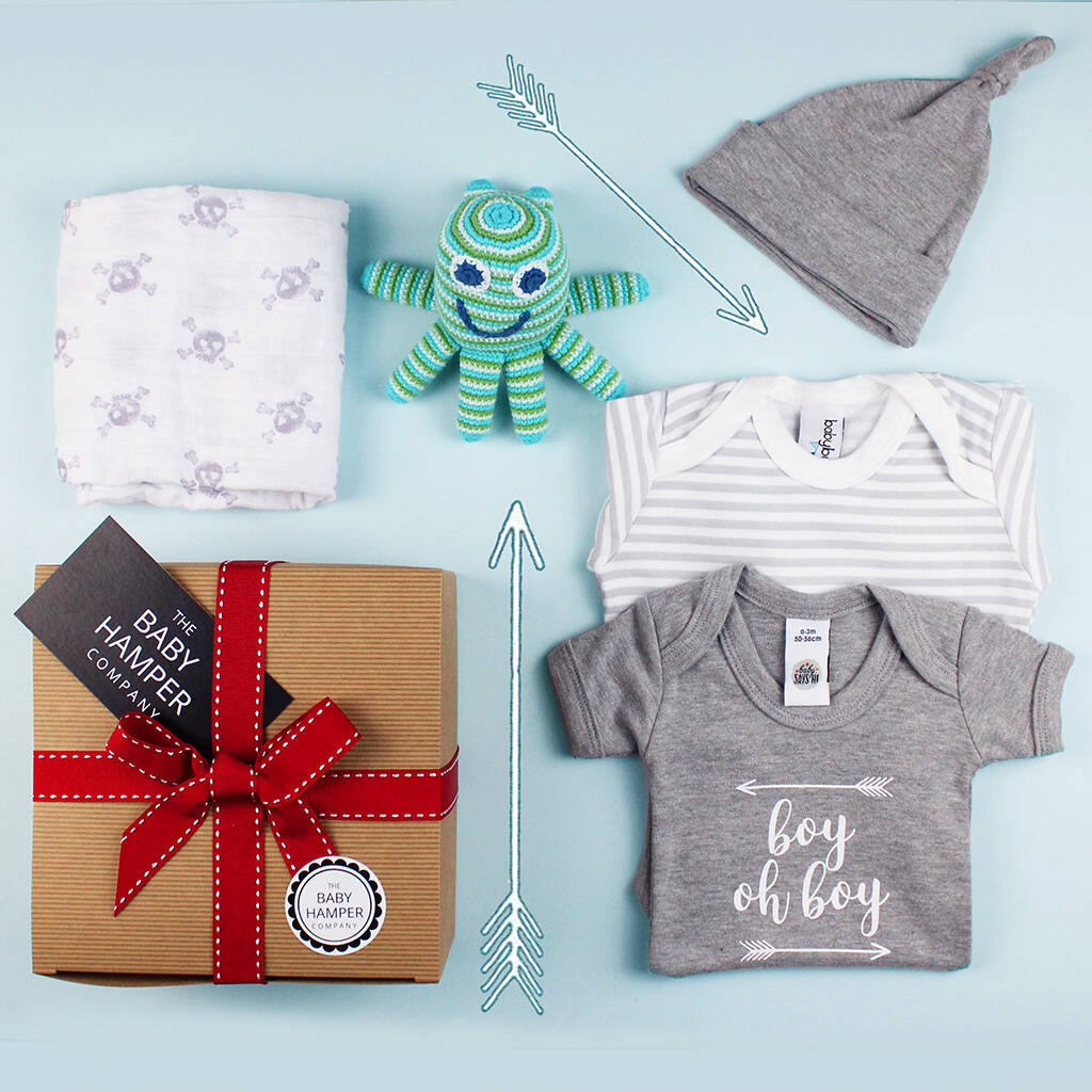 New Baby Boy Hamper Large Gift Box By The Baby Hamper Company ...
