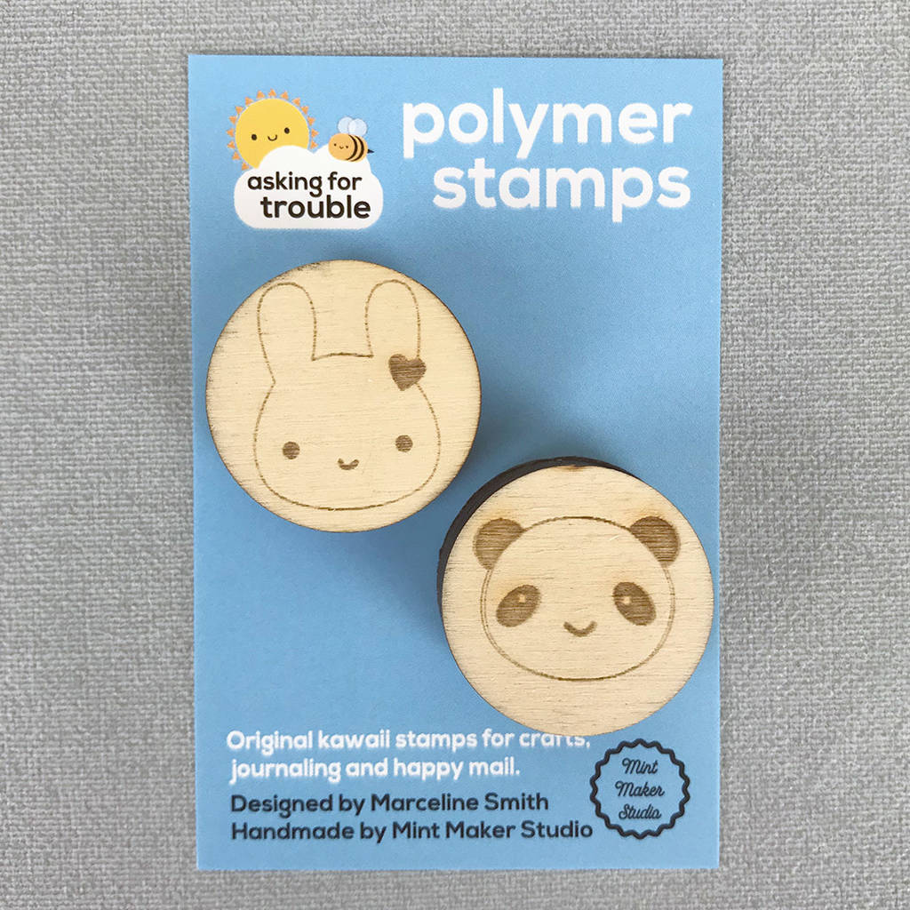 Bunny And Panda Kawaii Polymer Stamp Set By Asking For Trouble ...