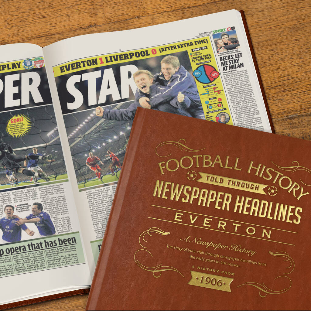 Everton Personalised Football Gift Newspaper Book By Historic ...