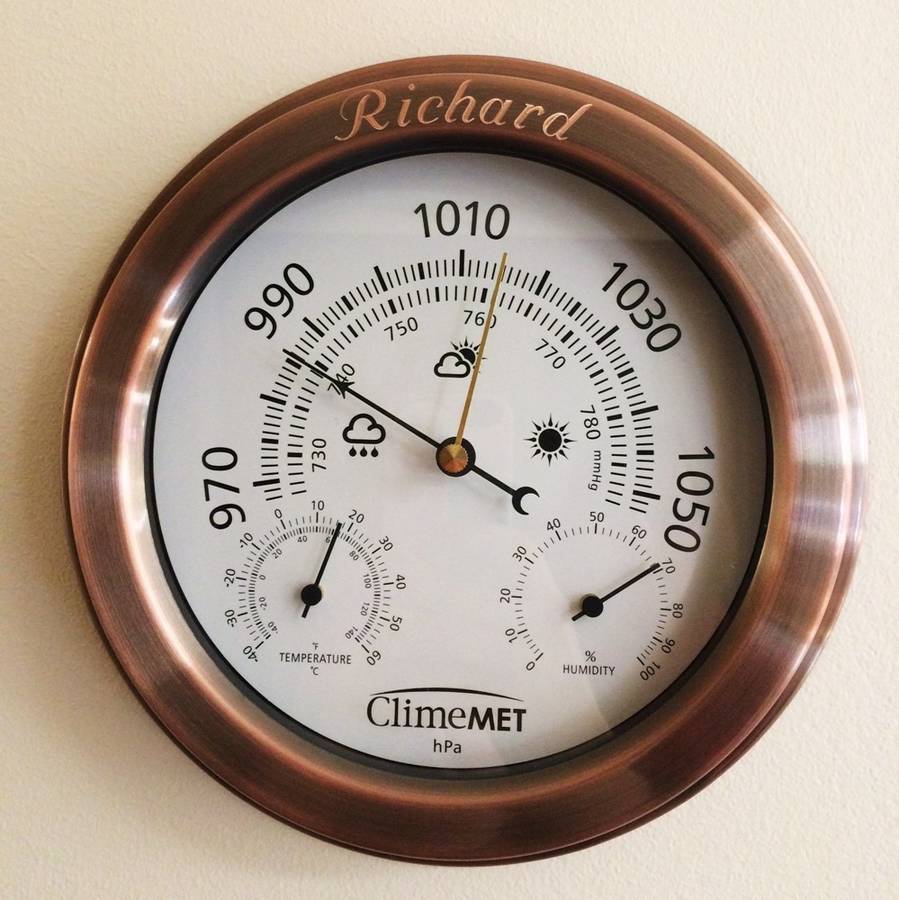 metallic barometer dial by climemet | notonthehighstreet.com
