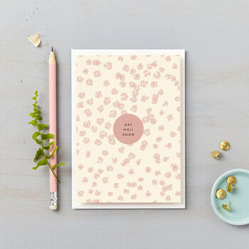 Get Well Soon Pink Flower Card By Lucy Says I Do | notonthehighstreet.com