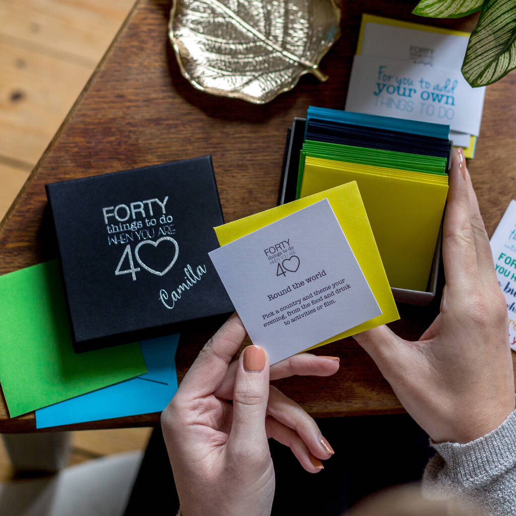 40th Birthday Activities With Memory Box By A Year of Dates ...