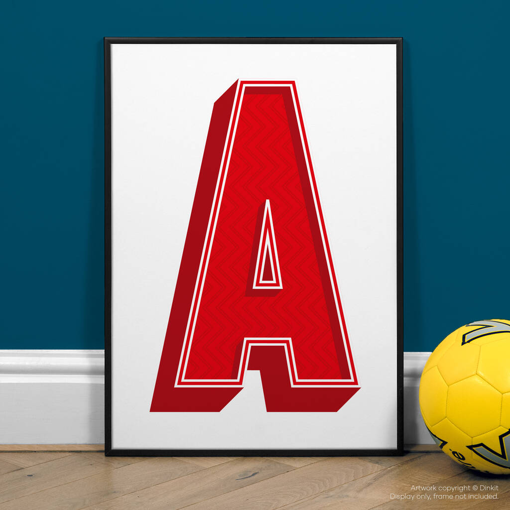 Arsenal Football Alphabet Typography Prints By Dinkit ...