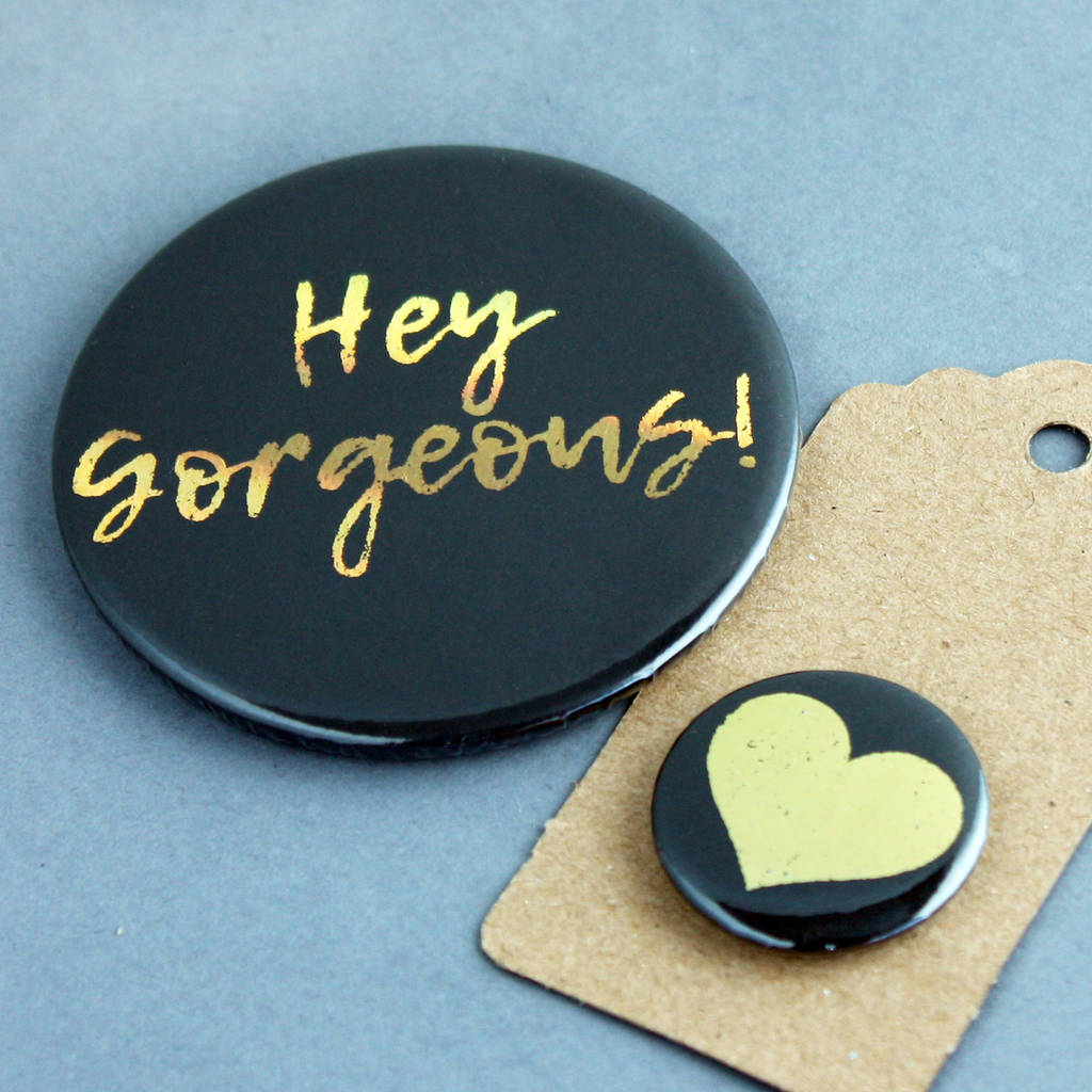 'hey Gorgeous!' Mirror And Badge Gift Tag By Studio Sweepings ...