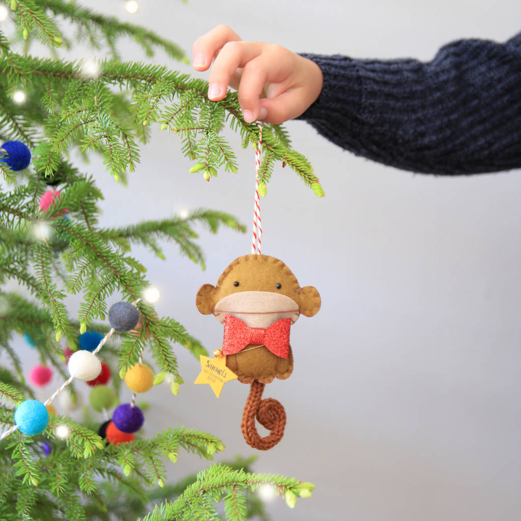 Personalised Monkey Christmas Decoration By Miss Shelly Designs ...